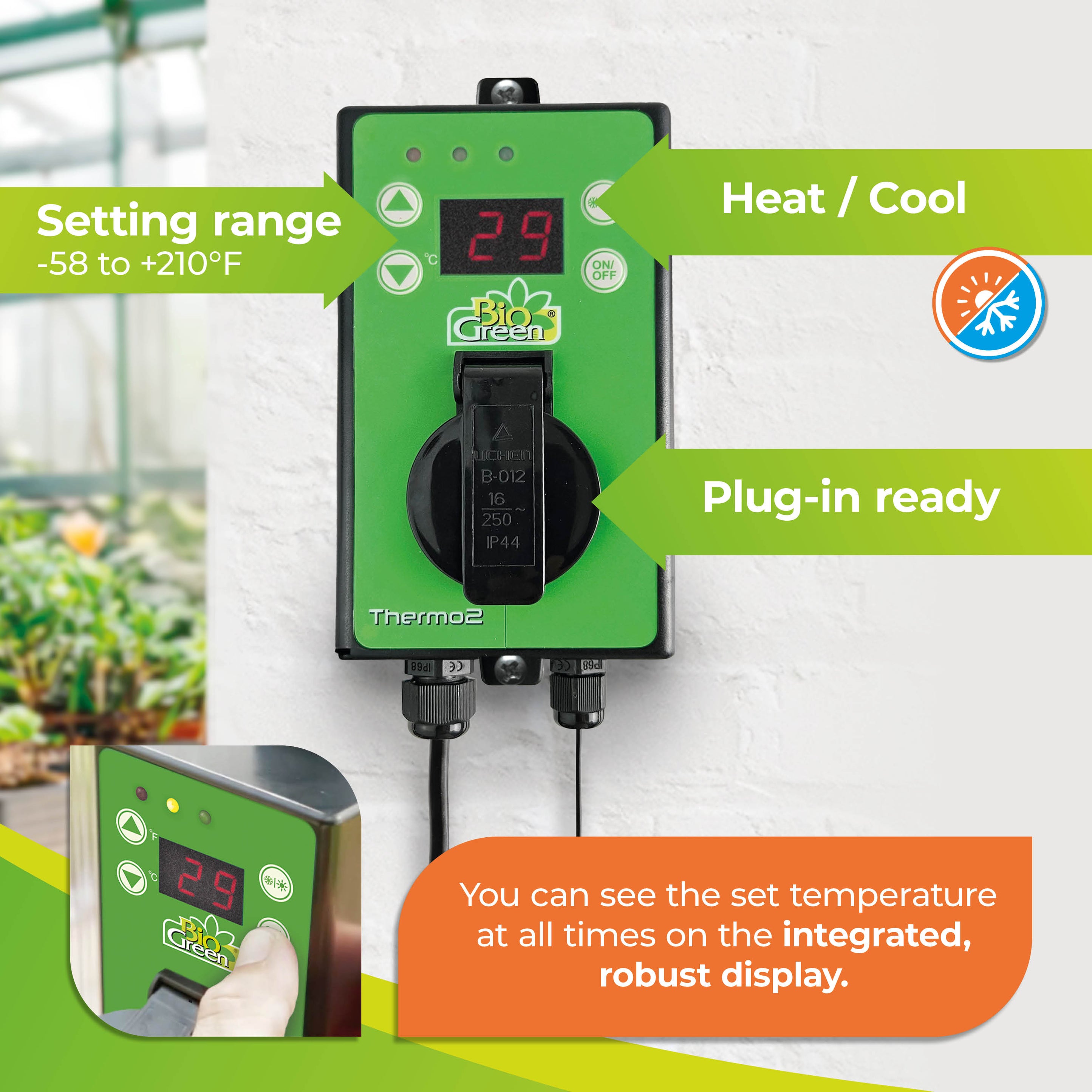 Digital Summer/Winter Thermostat - "Thermo 2" - biogreen-products.com