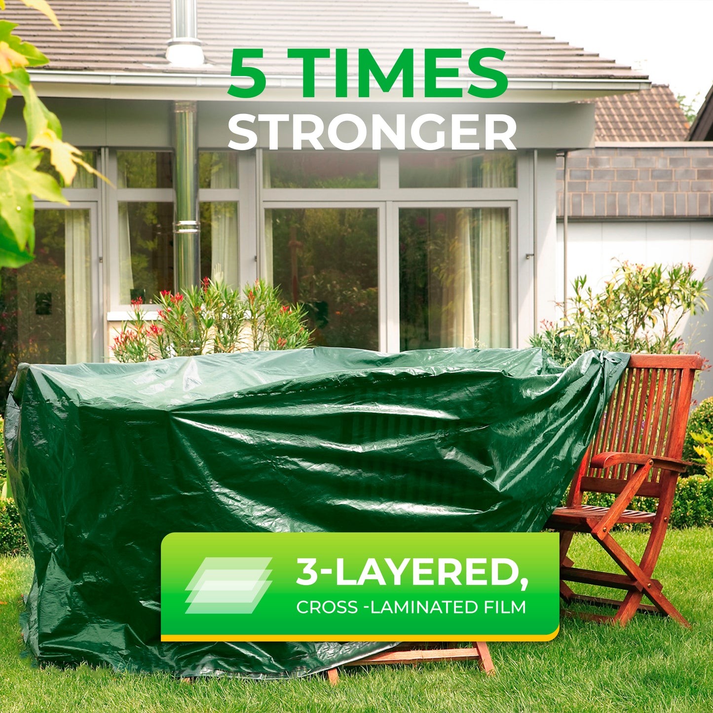Heavy Duty Green Tarp - "Rainexo" 90 GSM - biogreen-products.com